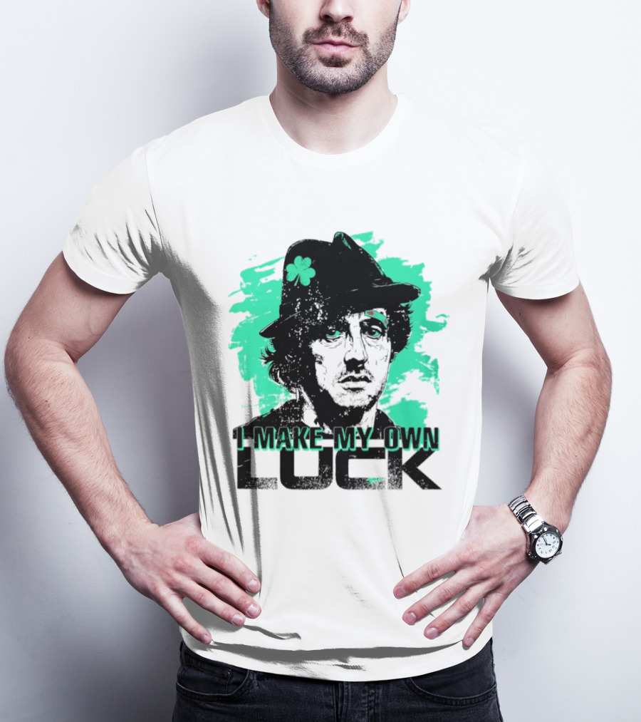 I Make My Own Luck Shamrock Hat Rocky T-Shirt