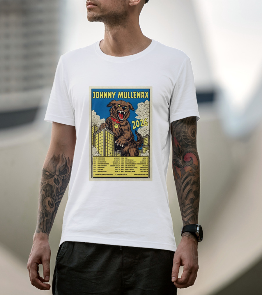 Johnny Mullenax 2026 Tour Monster Austin Key West Houston Jacksonville San Diego Savannah Springfield Sutton T-Shirt