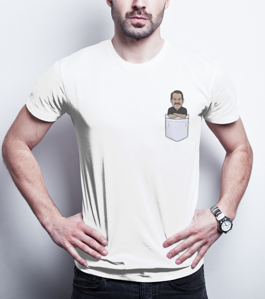 Little Bill Cowher Pittsburgh Steelers Coach Pocket Cartoon T-Shirt