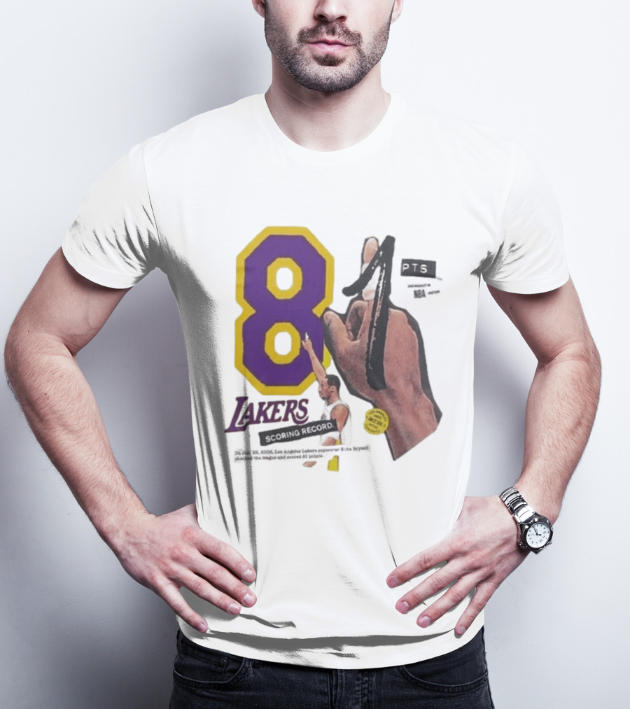 Los Angeles Lakers 81 Points Scoring Record Kobe Bryant 20th Anniversary T-Shirt