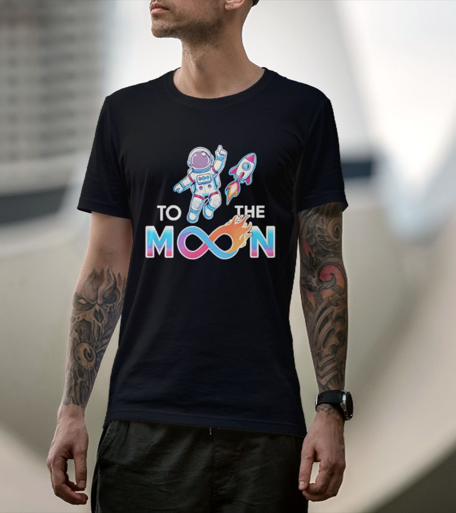 Astronaut Infinity Journey To The Moon With Rocket Flame T-Shirt