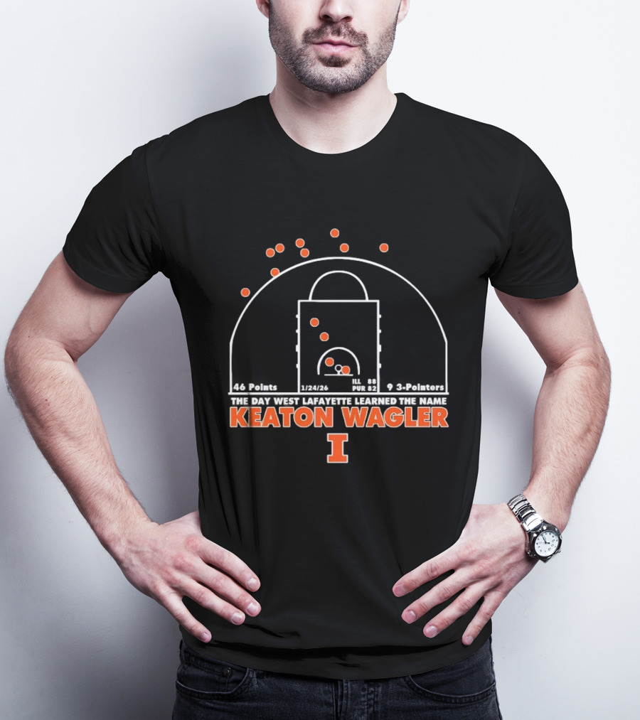 Illinois Fighting Illini Keaton Wagler West Lafayette Basketball Moment T-Shirt