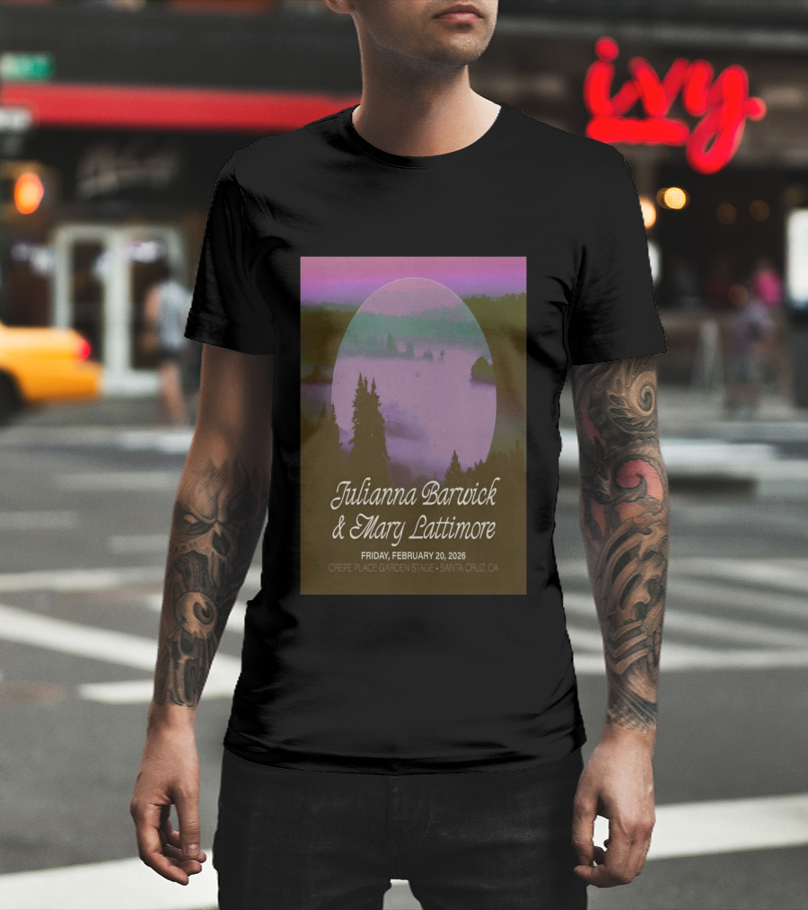 Julianna Barwick Mary Lattimore February 20 2026 Crepe Place Garden Stage Santa Cruz CA T-Shirt