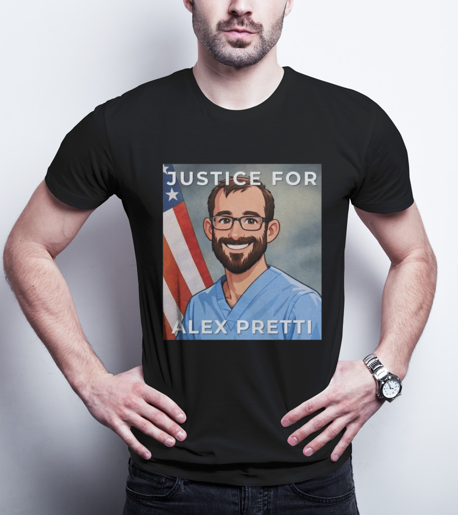 Justice For Alex Pretti Human Rights Protest Flag T-Shirt