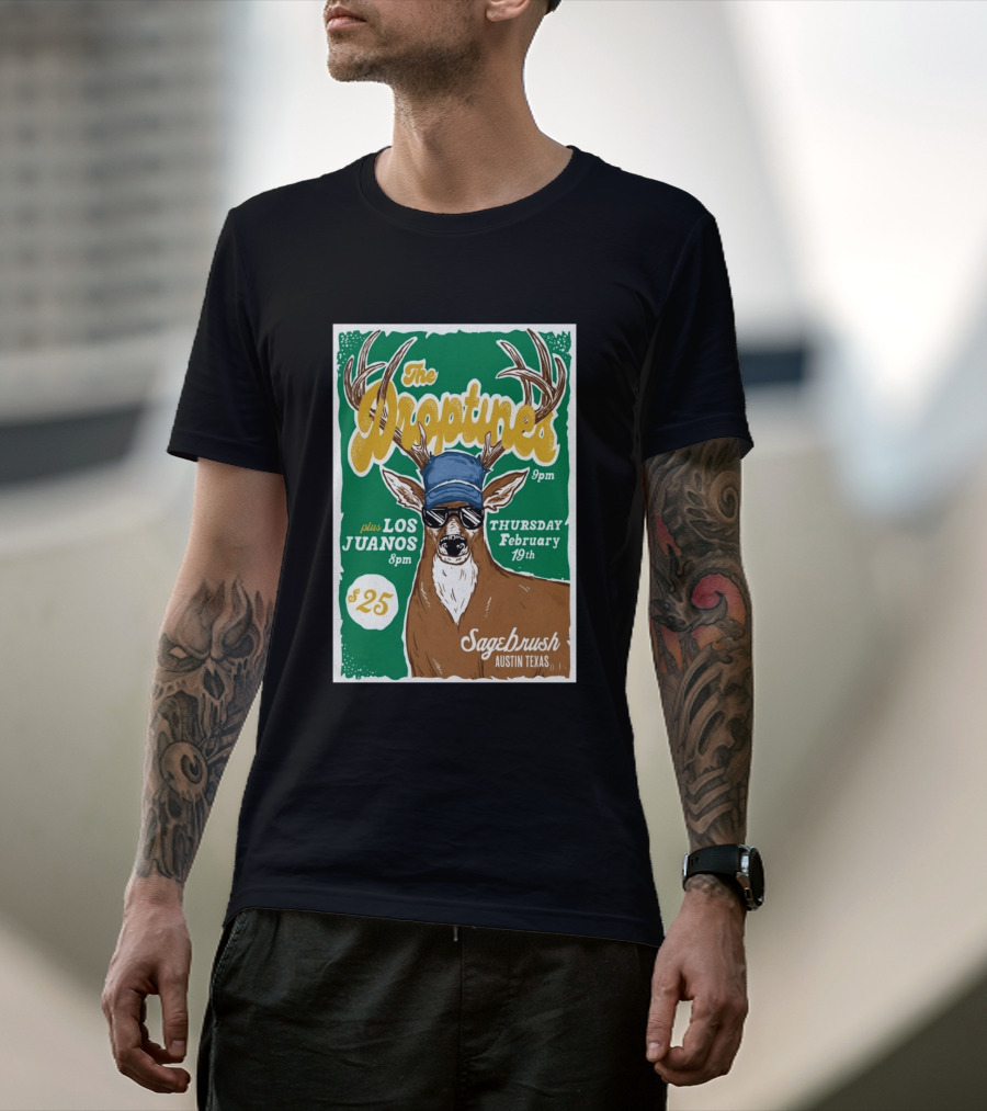 The Droptines Sagebrush Austin Texas Concert February 19 Plus Los Juanos 2026 T-Shirt