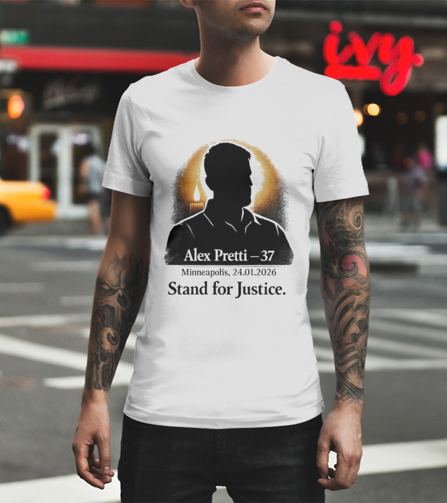 Alex Pretti 37 Minneapolis 24.01.2026 Stand For Justice Candle T-Shirt