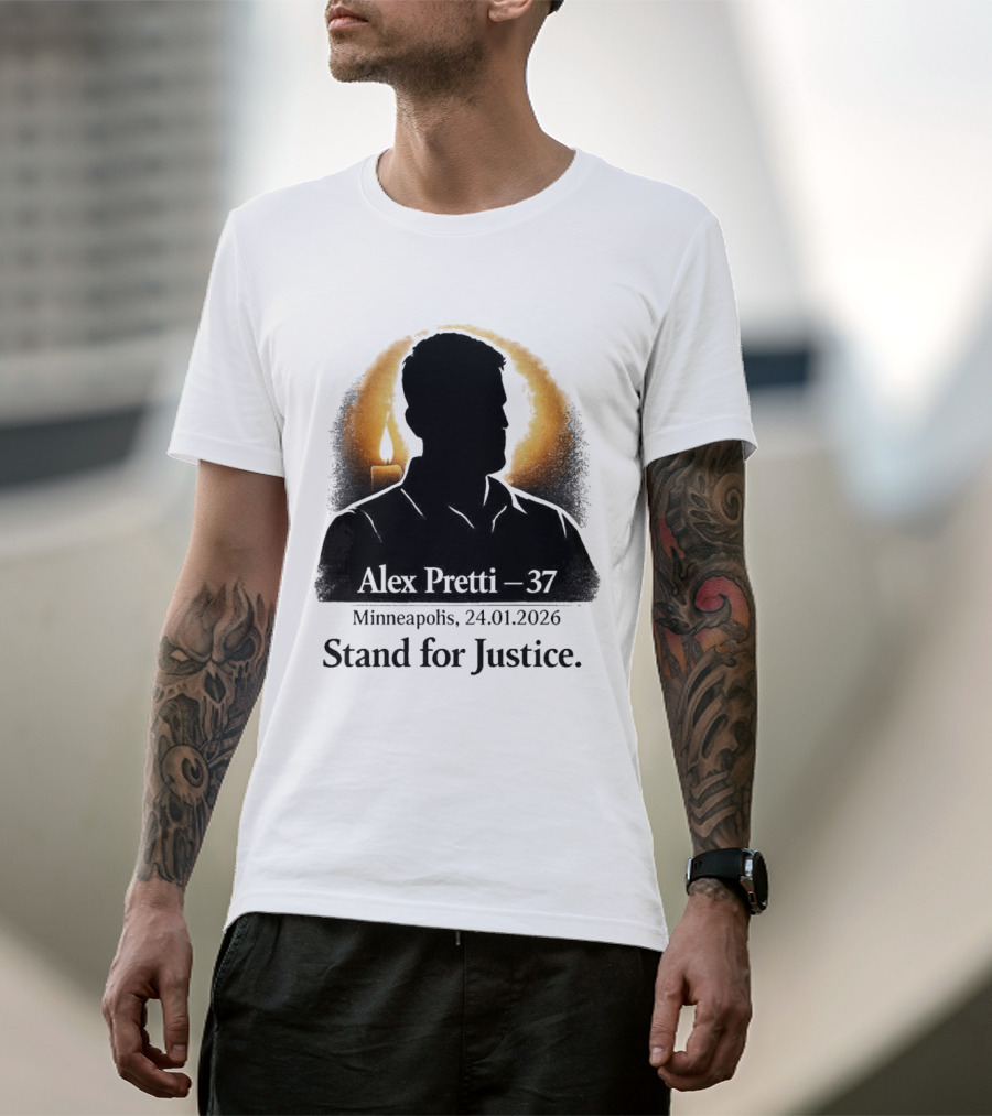 Alex Pretti 37 Minneapolis 24.01.2026 Stand For Justice Candle T-Shirt