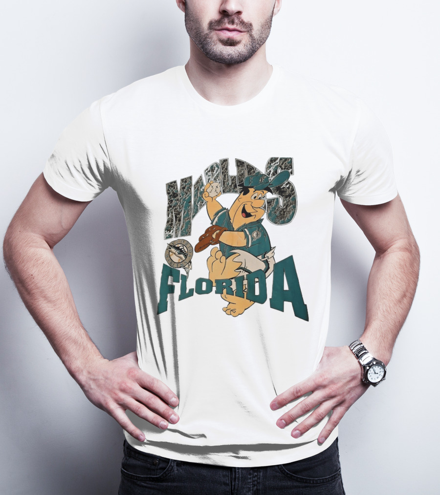Florida Marlins The Flintstones Crossover Baseball T-Shirt