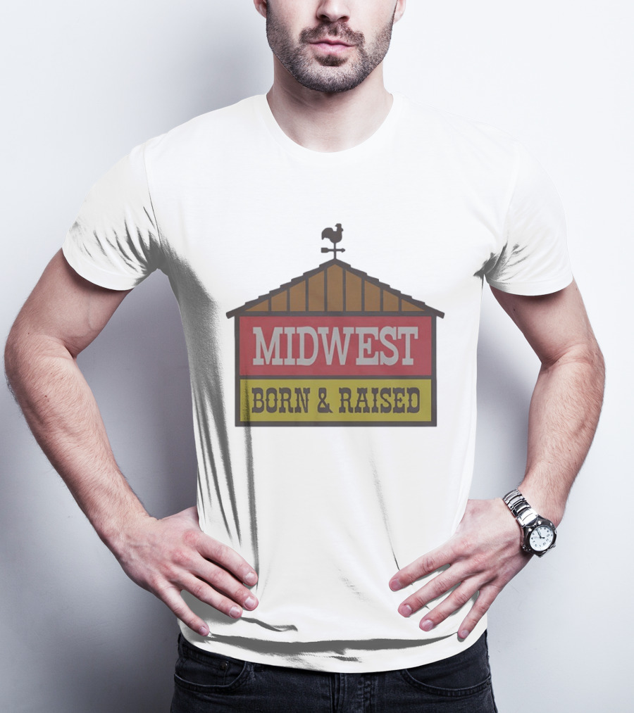 Midwest Born And Raised Weather Vane Symbol United State Of Indiana T-Shirt