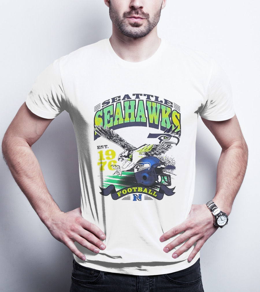 Seattle Seahawks Est. 1976 Football Puget Sound Champs Retro Helmet And Hawk T-Shirt