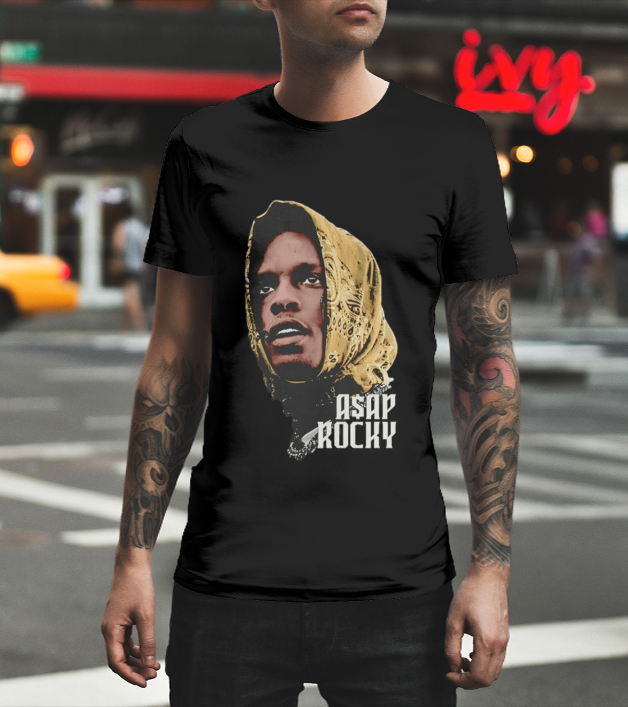 ASAP Rocky Headscarf Style Bandana Fashion Trend T-Shirt