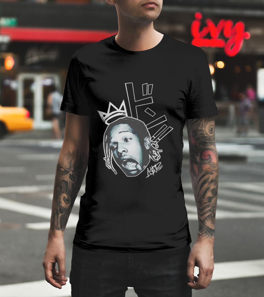 ASAP Rocky VI Big Head Crown Graphic Japan Text Signature T-Shirt