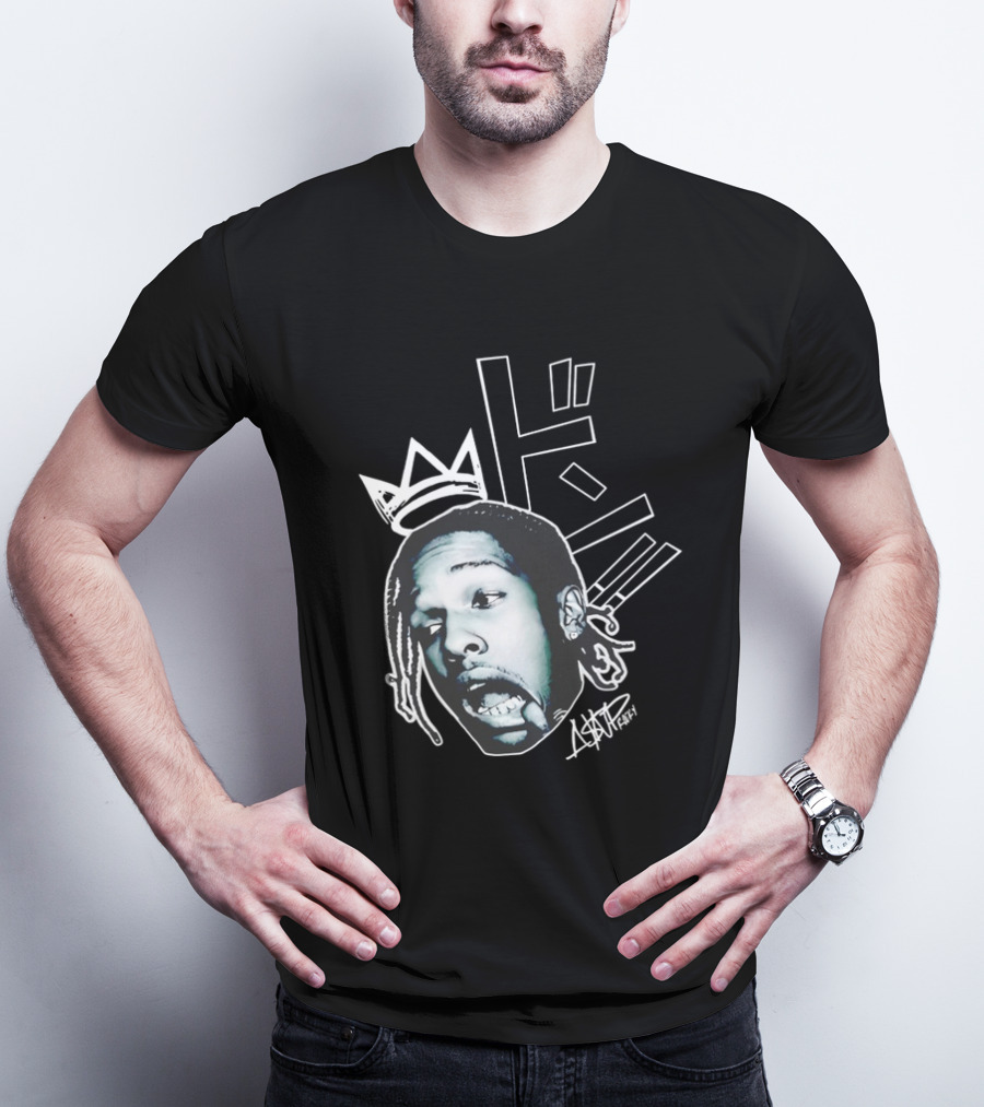 ASAP Rocky VI Big Head Crown Graphic Japan Text Signature T-Shirt