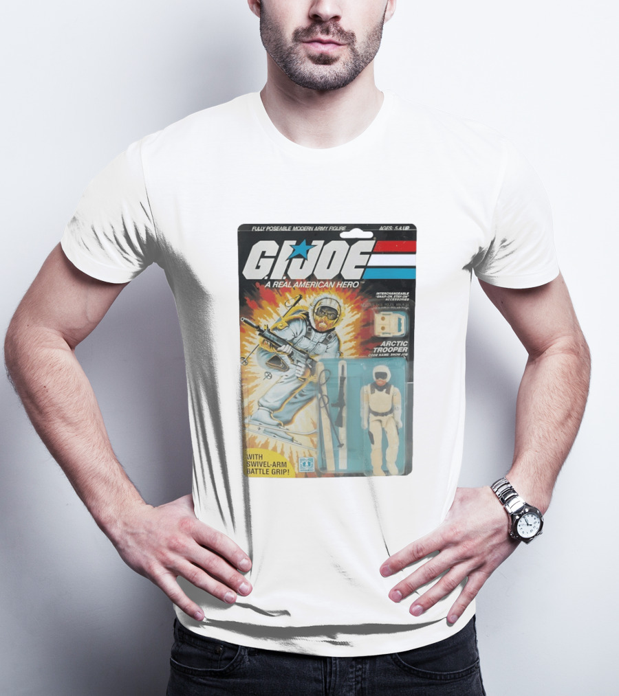 GIJoe A Real American Hero Arctic Trooper Snow Job Action Figure Vintage Packaging T-Shirt
