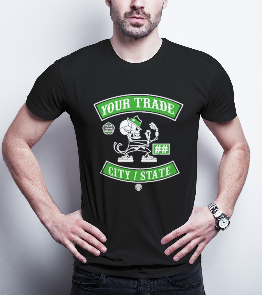 Catch The Truck Members Your Trade City State Skeleton Cartoon T-Shirt