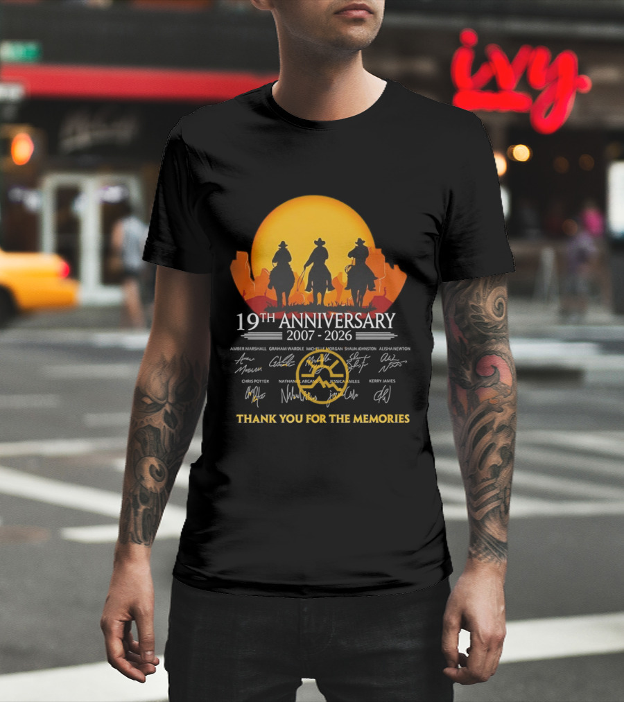 Heartland 19th Anniversary 2007 2026 Thank You For The Memories Cowboy T-Shirt