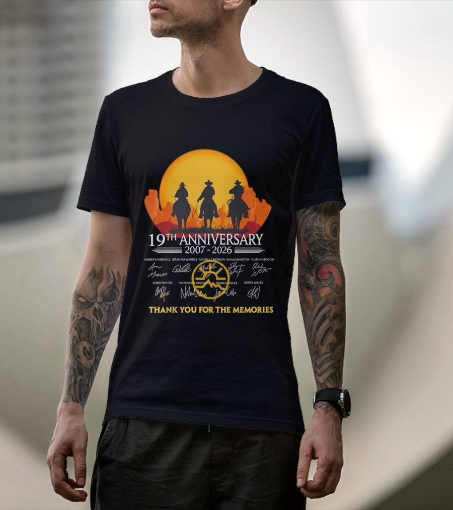 Heartland 19th Anniversary 2007 2026 Thank You For The Memories Cowboy T-Shirt