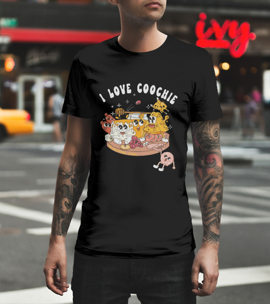 I Love Coochie The Rosenthals X DCCC Cheese Plate Cartoon Characters T-Shirt