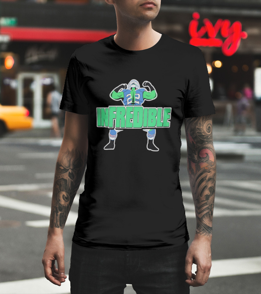 Infredible 22 Buffalo Bills Ray Davis Football Player Cartoon T-Shirt