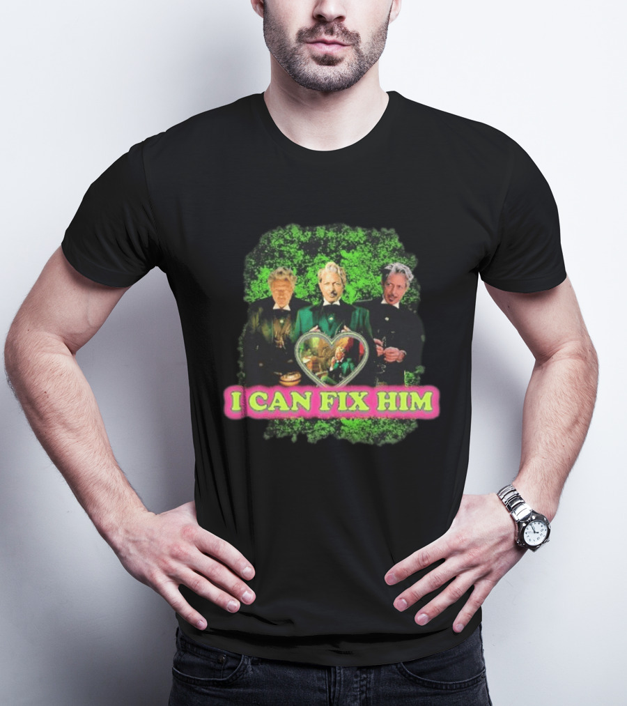 I Can Fix Him Jeff Goldblum Wicked Wizard Green Heart Trio T-Shirt