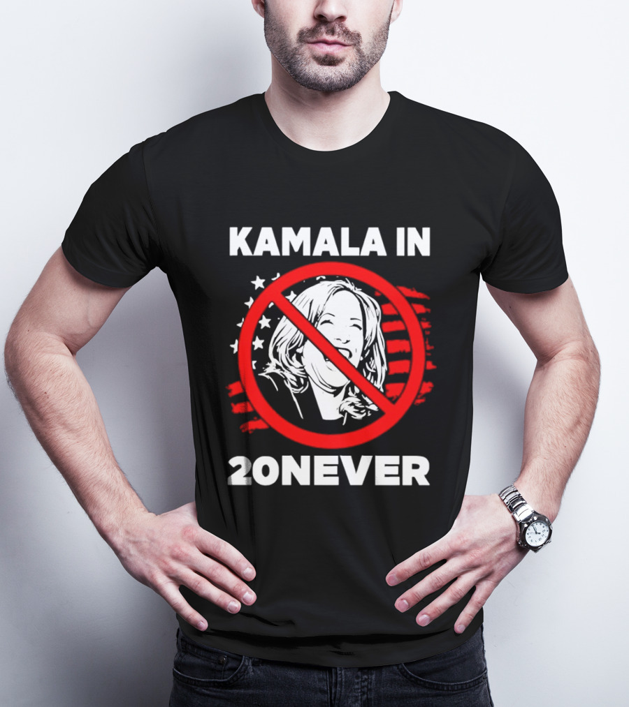 Kamala In 20never Political Statement With Prohibition Sign And Stars T-Shirt