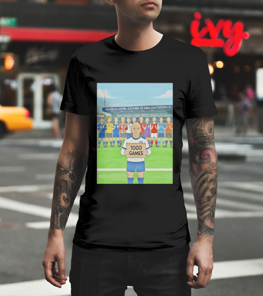 Kevin Ellison Legend Of English Football 1000 Games Celebration T-Shirt