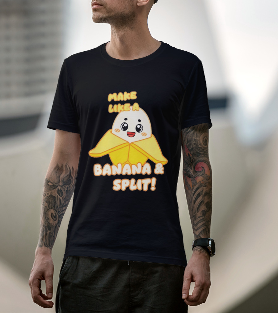 LankyBox Banany Make Like A Banana And Split Cute Cartoon T-Shirt