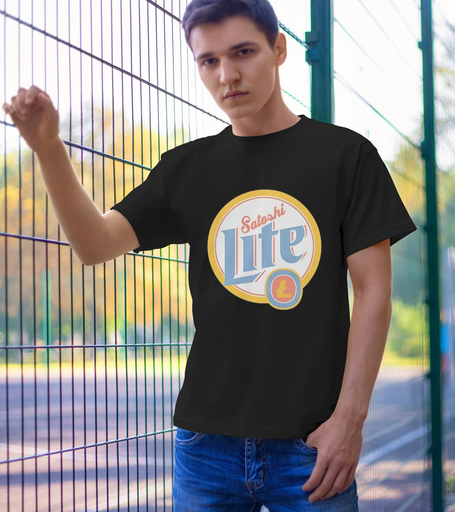 Satoshi Lite Cryptocurrency Logo Style With Litecoin T-Shirt