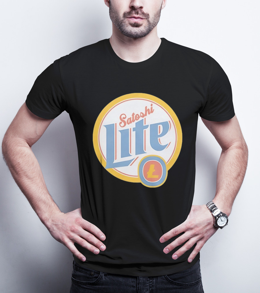 Satoshi Lite Cryptocurrency Logo Style With Litecoin T-Shirt