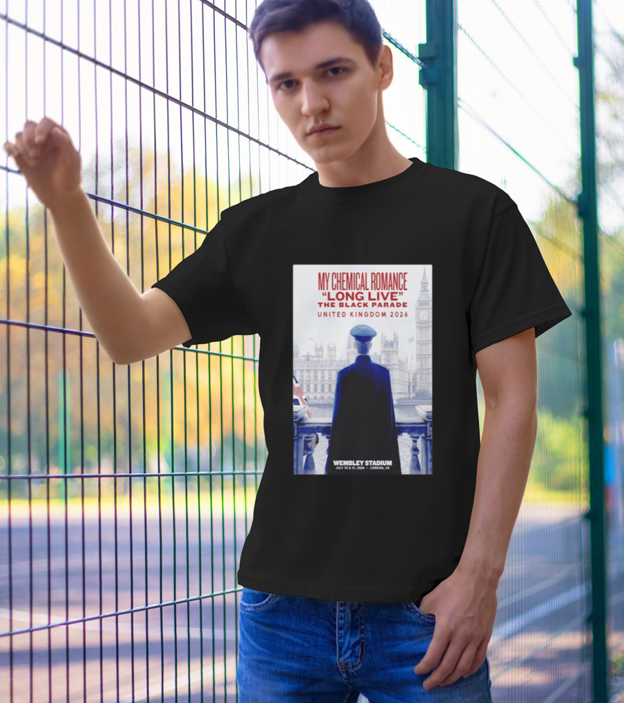 My Chemical Romance Long Live The Black Parade United Kingdom 2026 Wembley Stadium July 10 To 11 London UK T-Shirt