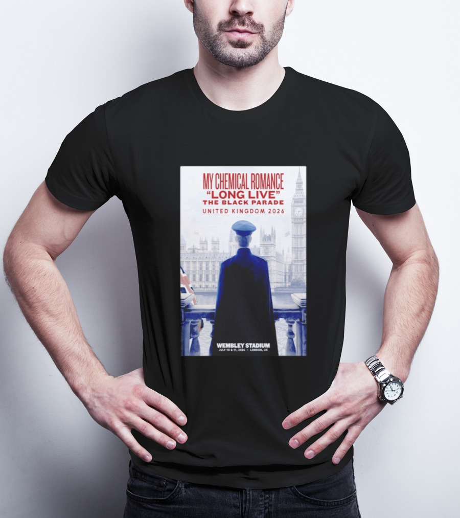 My Chemical Romance Long Live The Black Parade United Kingdom 2026 Wembley Stadium July 10 To 11 London UK T-Shirt