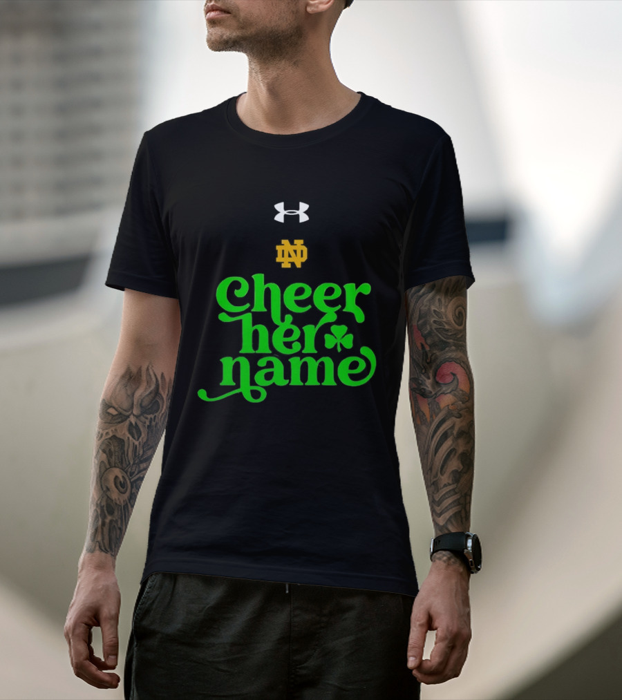 Notre Dame Cheer Her Name Under Armour Shamrock T-Shirt