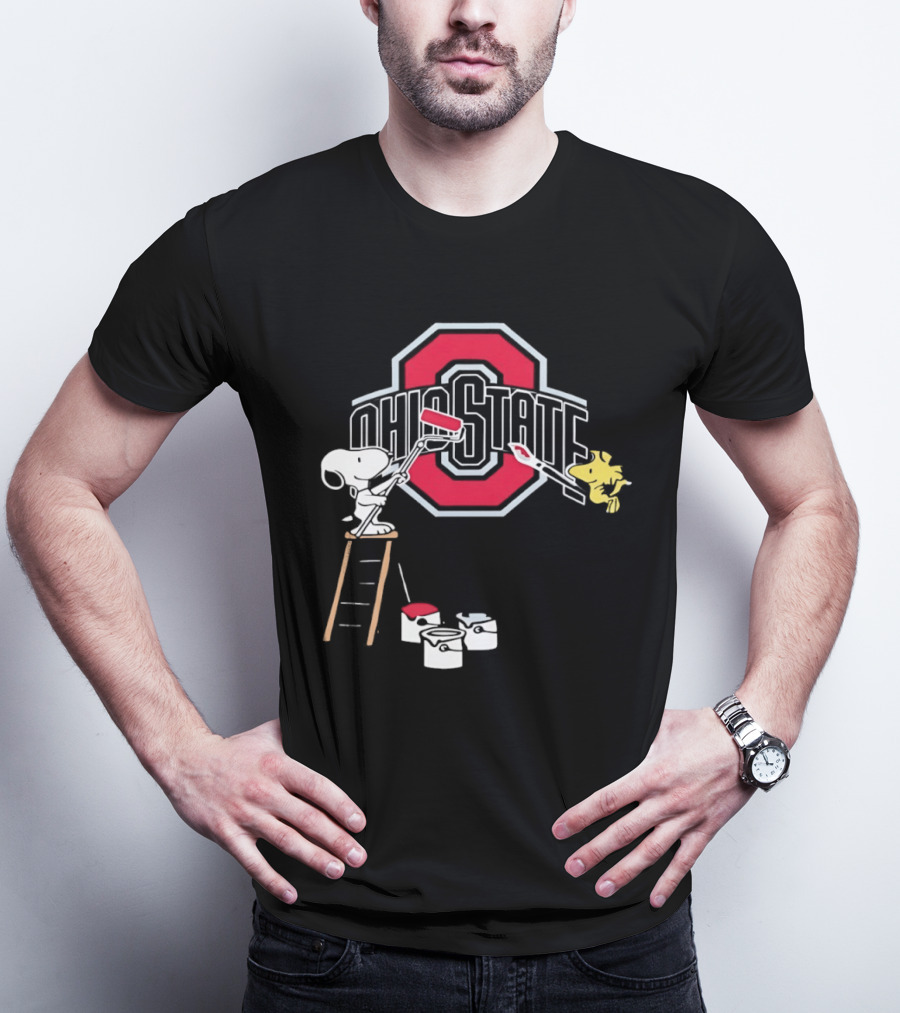 Snoopy Woodstock Ohio State Buckeyes Painting Adventure T-Shirt