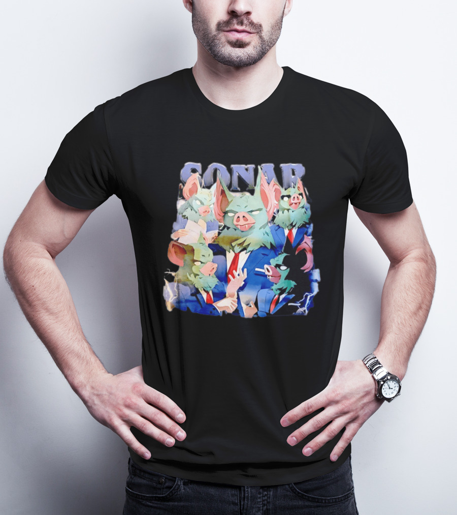 SONAR Dispatch Video Game Bat Characters Smoking Suits T-Shirt