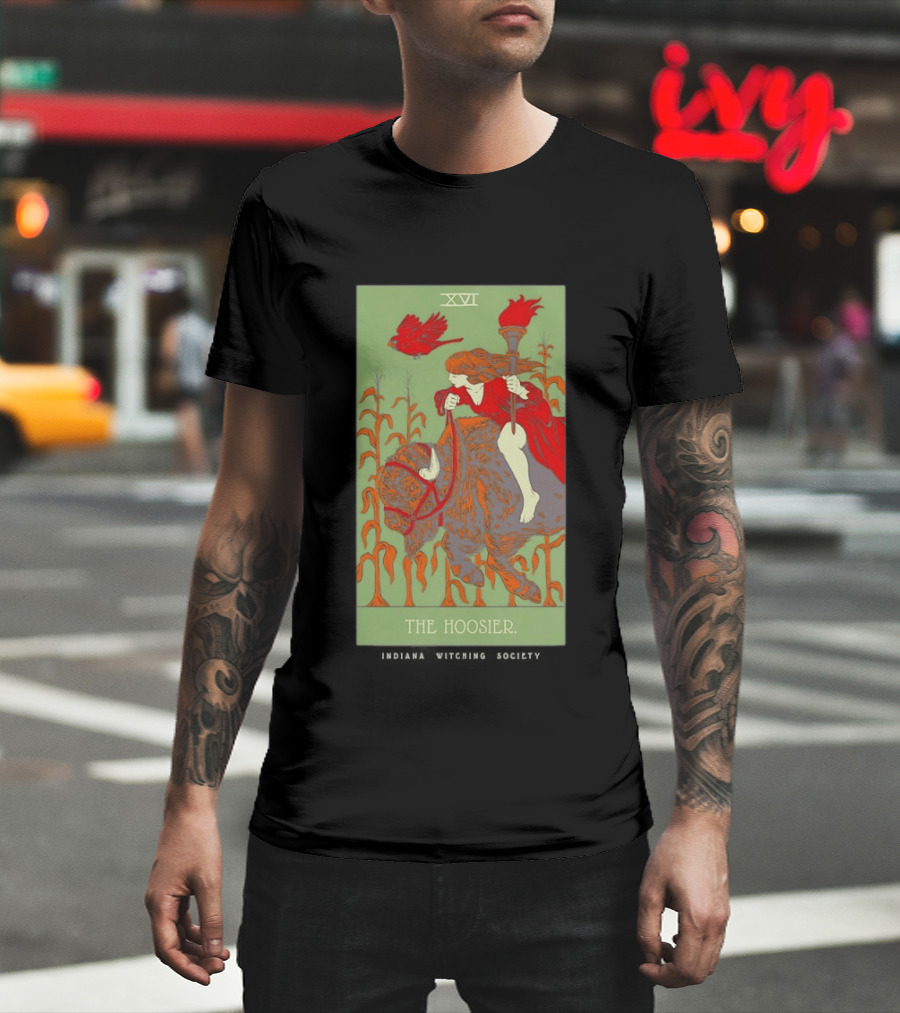 Women Riding Bison The Hoosier XVI Indiana Witching Society T-Shirt