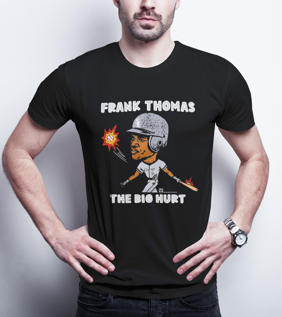 Frank Thomas The Big Hurt Chicago White Sox Baseball Cartoon T-Shirt