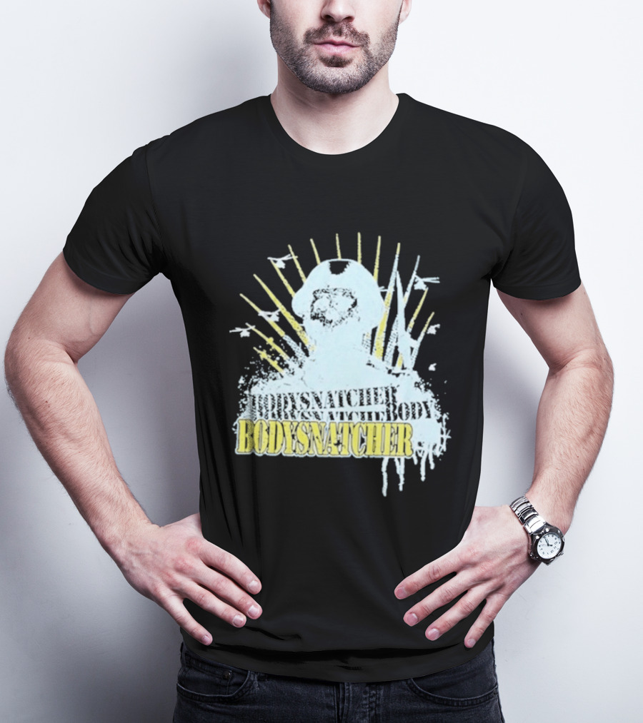 Bodysnatcher Helicopter Pilot Silhouette Sunburst T-Shirt