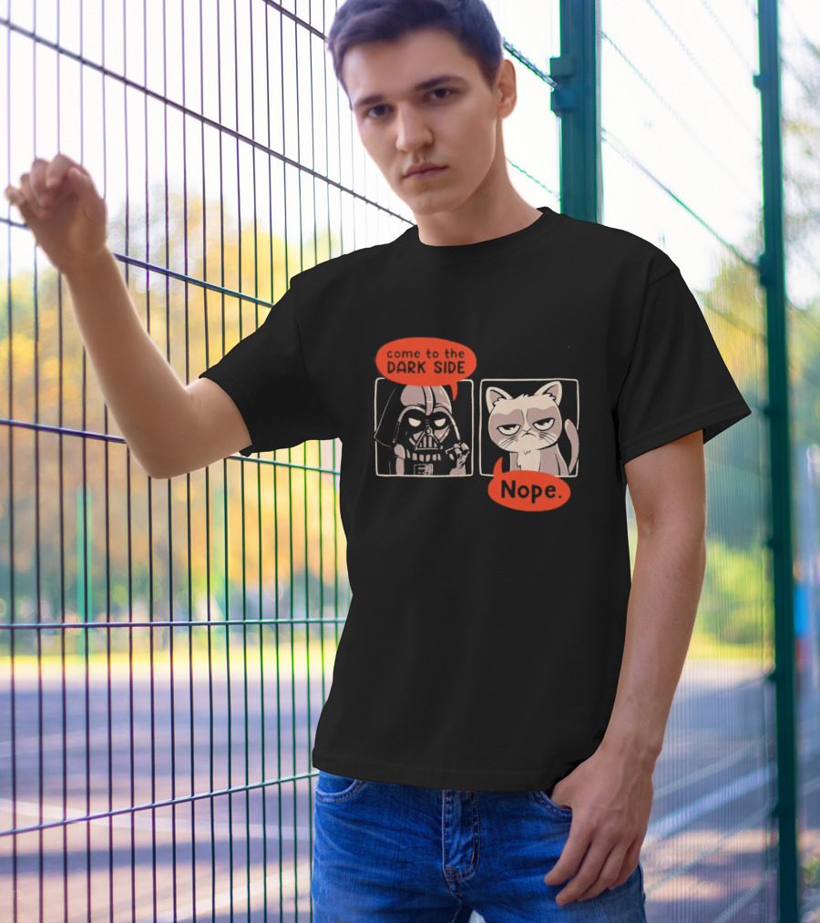 Darth Vader Come To The Dark Side Cat Nope Humor T-Shirt