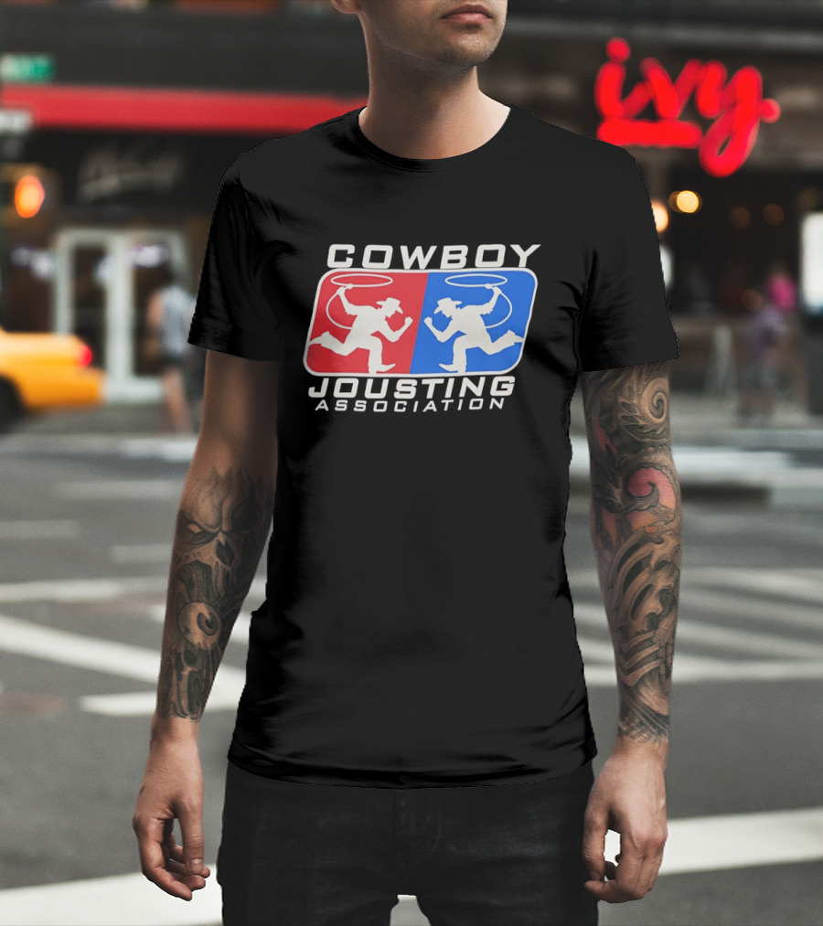 Cowboy Jousting Association Lasso Duel Red Blue Classic Competition T-Shirt