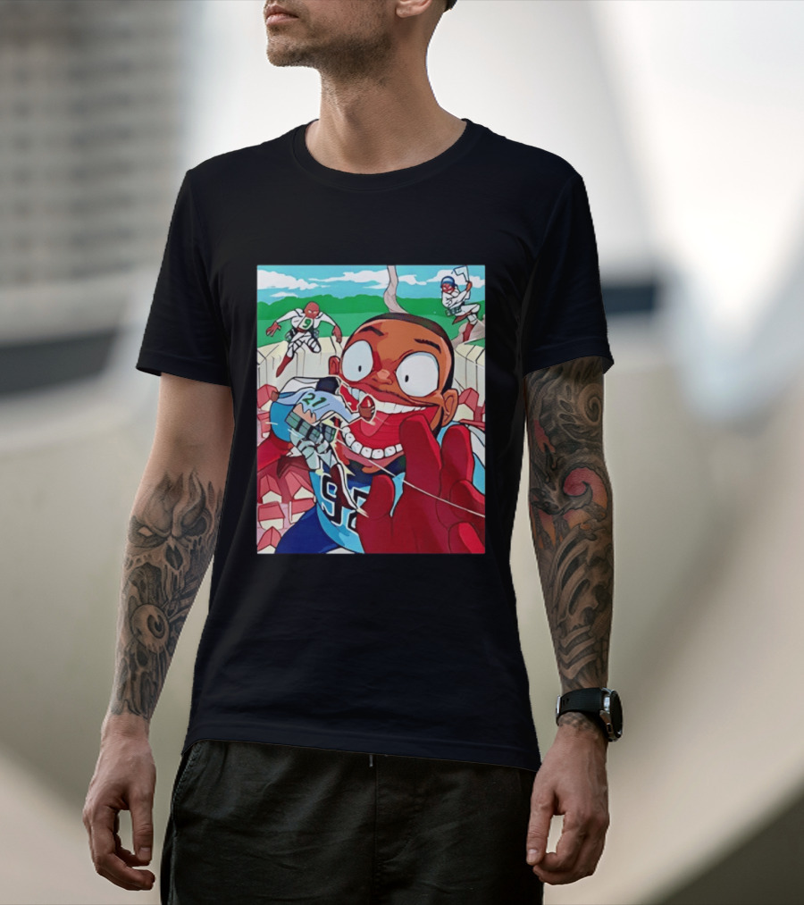 David Wyman 92 Seattle Seahawks Anime Crossover Characters Vibrant Action T-Shirt