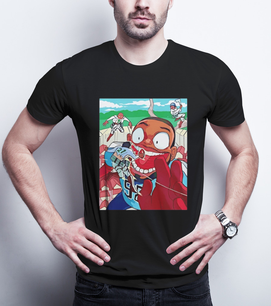 David Wyman 92 Seattle Seahawks Anime Crossover Characters Vibrant Action T-Shirt