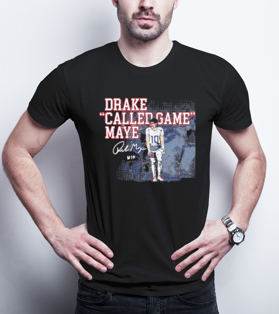 Drake "Called Game" Maye #10 New England Patriots Football T-Shirt