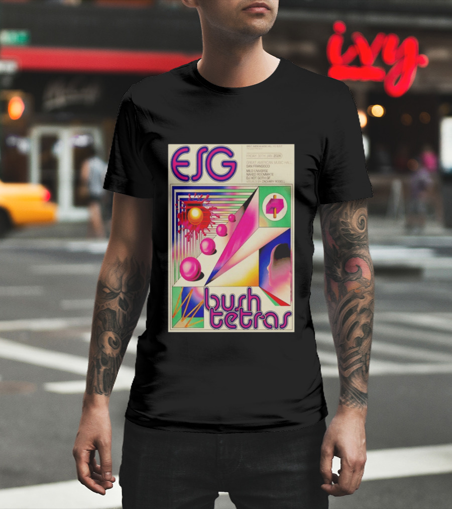 ESG Bush Tetras Live San Francisco January 30 2026 Concert Great American Music Hall T-Shirt