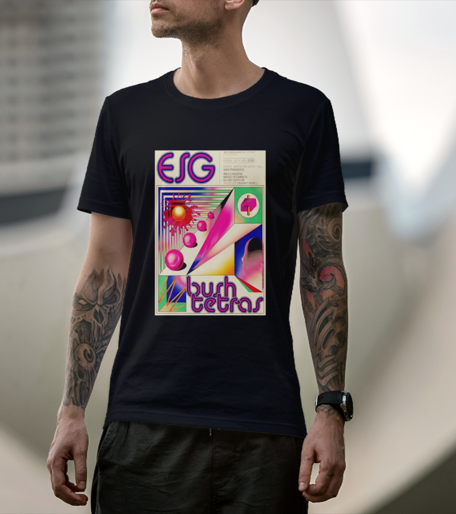 ESG Bush Tetras Live San Francisco January 30 2026 Concert Great American Music Hall T-Shirt