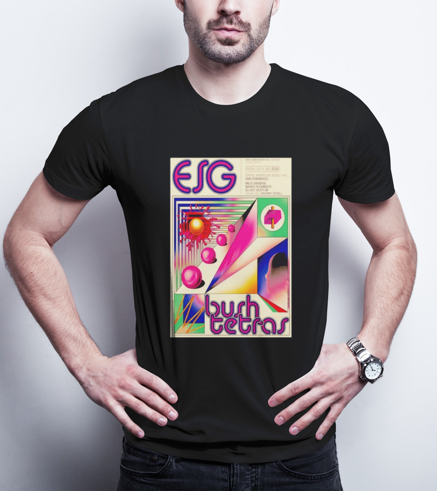 ESG Bush Tetras Live San Francisco January 30 2026 Concert Great American Music Hall T-Shirt