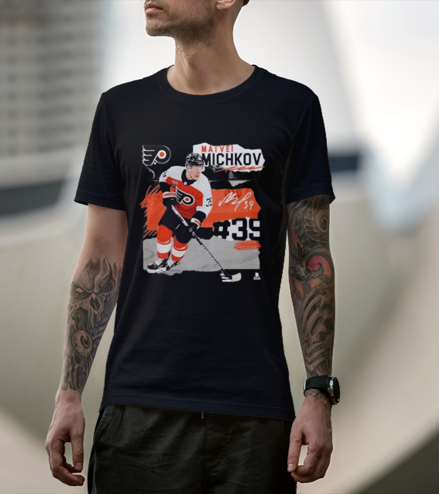 Philadelphia Flyers Matvei Michkov 39 Fresh Ice Hockey Skating T-Shirt