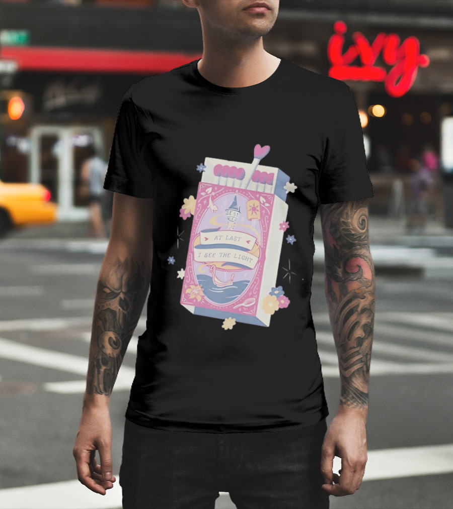At Last I See The Light Floating Lantern Matchbox Flowers T-Shirt