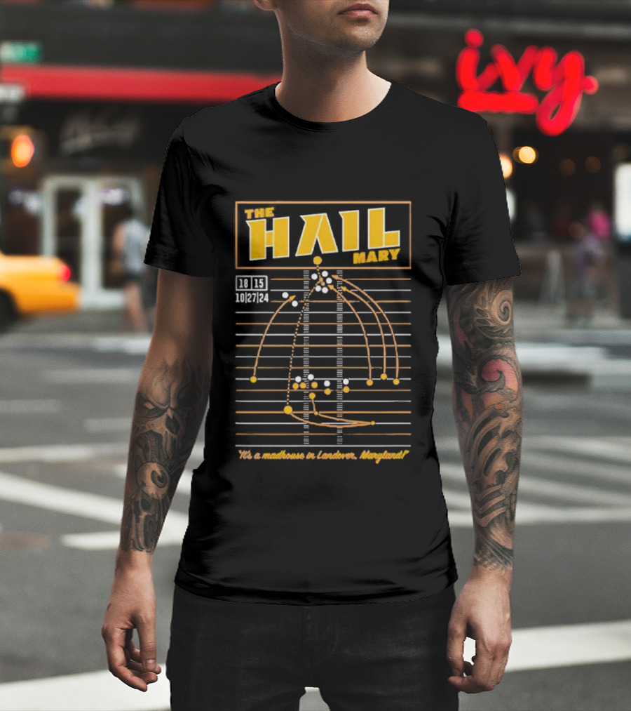 The HAIL Mary Washington Commanders Football Play Evolution T-Shirt
