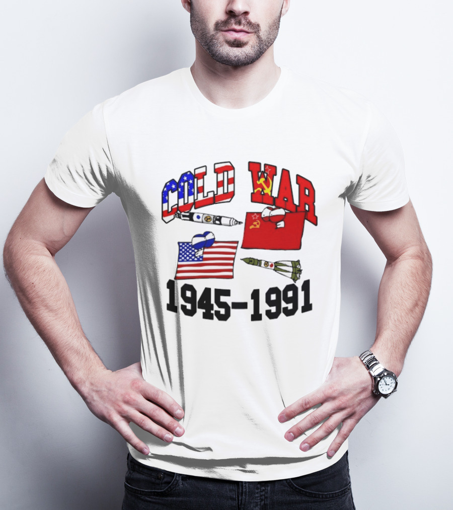 Cold War 1945 1991 American Soviet Rivalry Flags And Rockets T-Shirt
