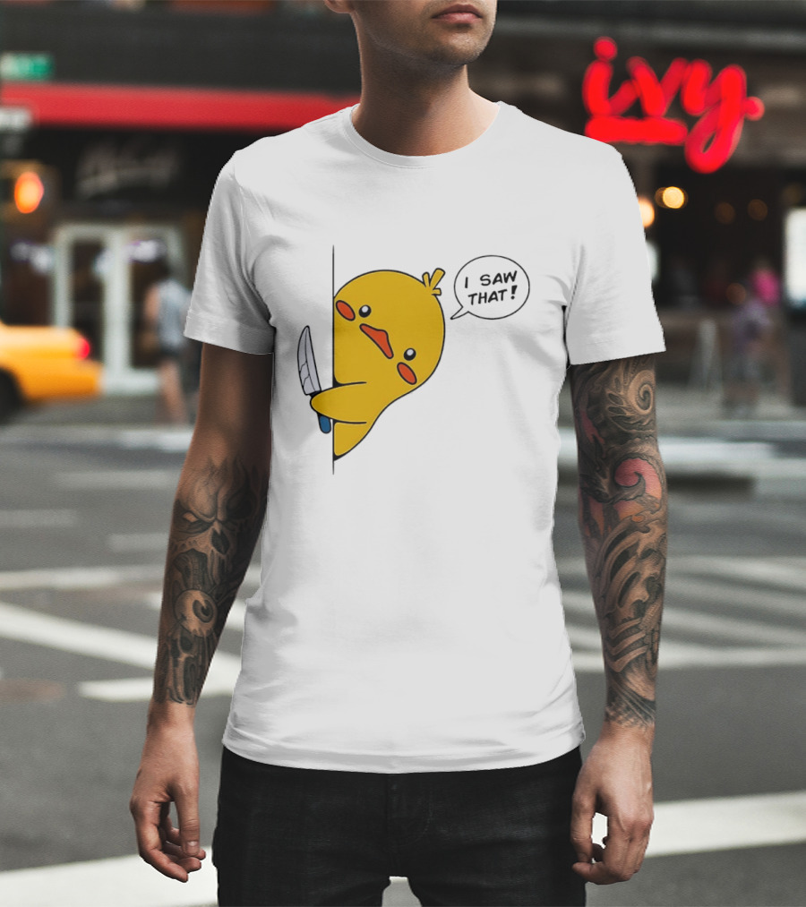 Baby Duck Holding Knife I Saw That Humorous Cartoon Scene T-Shirt